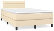 Box spring postel s matrací a LED krémová 120x190 cm textil 3270051