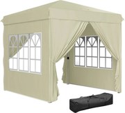 Pavilon Outsunny přibližně 2,5x2,5m, voděodolný stabilní zimní skládací pavilon, UV ochrana 50+, skládací párty stan s 4 bočními panely, zahradní pavi