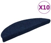 Schodové rohože samolepicí 10 ks 56 x 17 x 3 cm tmavě modré půlkulaté 149695