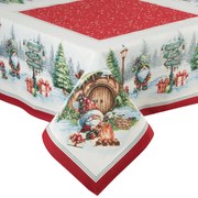 VÁNOČNÍ GOBELÍNOVÝ UBRUS XMAS 100X100 CM VZOROVANÁ