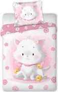 Dětské bavlněné povlečení do postýlky 135x100 cm CUDDLES - Kočička