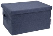 Modrý látkový úložný box s víkem 40x30x22 cm Soft Storage – Bigso