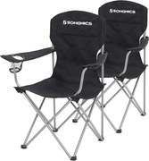 Kempingové židle NOMAD, set 2ks, černá SongmicsHome