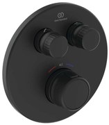 Ideal Standard CeraTherm Navigo - Termostatická sprchová baterie pod omítku, pro 2 spotřebiče, hedvábná černá A7296XG