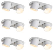 Sada 6 bílých vestavných bodových svítidel GU10 50mm - Installa