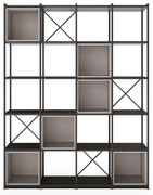 Černo-krémová knihovna 140x179 cm Anya – Marckeric