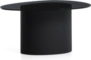 Černý konferenční stolek se skleněnou deskou 74x81,5 cm Olir – Kave Home