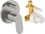 Duravit Wave - Baterie pod omítku, pro 2 spotřebiče, s tělesem, kartáčovaný nerez WA4210008070