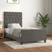 Rám postele bez matrace tmavě šedá 80 x 200 cm samet 3125905