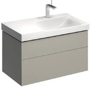 Geberit Xeno 2 - Skříňka pod umyvadlo 90 cm s odkládací plochou, zásuvka s LED svítidlem, šedobéžová 500.516.00.1