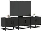 TV skříňka černá 150 x 35 x 41 cm kompozitní dřevo a kov