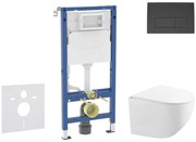 Geberit Duofix - Set předstěnové instalace, kompaktního klozetu Gaia a sedátka softclose, tlačítko Delta50, matná černá SANI11CA5122B