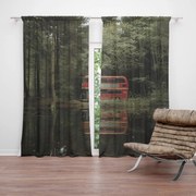 Sablio Závěs Červený patrový autobus: 2ks 140x250cm