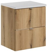 Závěsná skříňka pod umyvadlo Nova Oak s deskou 50 cm bílá/dub evoke