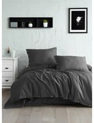 Tmavě šedé povlečení na jednolůžko z bavlny Renforcé 140x200 cm Como Striped – Mila Home Luxury