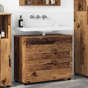vidaXL Koupelnová skříň 76,5 x 35 x 64 cm Kompozitní dřevo & kov [883302] Barva: Staré dřevo