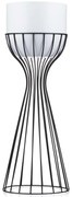 KOVOVÝ KVĚTINÁČ SE STOJÁNEM GLAM 56X20 CM BÍLÁ/ČERNÁ