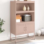Skříň highboard růžová 68,5 x 38,5 x 123,5 cm ocel