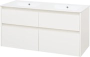 Mereo Mereo, Opto, koupelnová skříňka s keramickým umyvadlem 121 cm, bílá, dub, bílá/dub, černá, CN913