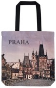SCANquilt taška ART praha-prague šedobéžová 40 x 41 x 7 cm