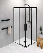 Polysan Altis - Sprchový kout 80x80 cm, Antidrop, čiré sklo/matná černá AL1582BAL1582B