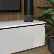 HOMCOM Nástěnný TV Stojan Dřevěný TV Konzole Koupelnová Skříň pro TV až 70 palců s Dveřmi s Lesklým Efektem, pro Obývací Pokoj, Ložnici, 160 x 35 x 30