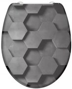 Eisl / Schüette Eisl WC sedátko Grey Hexagons duroplast SoftClose, EasyTake