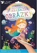 Anděl Přerov Škrábací obrázky mořská panna, 2 archy 16,5 x 21 cm