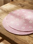 Sinsay - Pletené prostírání na stůl s květinovým motivem 2 pack - růžová