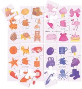 Bigjigs Toys Dřevěné didaktické puzzle barvy 4v1