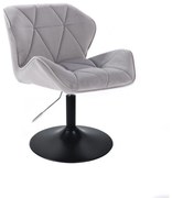 LuxuryForm DESIGN Otočná židle MILANO VELUR na černém talíři - světle šedá