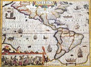 Madrid Magnificence Mapa Ameriky z roku 1628. - J. Hondius Reprint - M1628