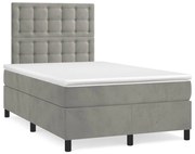 Box spring postel s matrací světle šedá 120x190 cm samet