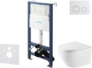 kielle Genesis New - Set předstěnové instalace, klozetu Oudee, Vortex Rimless+, sedátka softclose a tlačítka Gemini New II, lesklá bílá/chrom 30528SS67