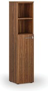 Kombinovaná kancelářská skříň PRIMO WOOD, dveře na 3 patra, 400 x 420 x 1781 mm, ořech