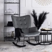 Designové houpací křeslo Tromsö šedá velur