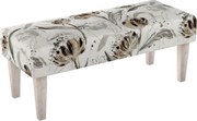 Dlouhá lavička 100x40cm barva šedá látka pletený vzor, vzorované