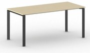 Jednací kancelářský stůl PRIMO INFINITY, 180x90 cm, černá podnož, bříza