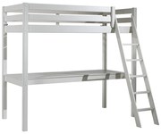 Bílá vyvýšená dětská postel z borovicového dřeva 90x200 cm PINO – Vipack