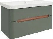 Koupelnová skříňka s umyvadlem SAT Fusion 97,5x53x45 cm eukalyptově zelená mat SATFUSION2100EZMW