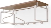 Ocelový nástěnný věšák v přírodní barvě/taupe s poličkou 70 cm Rex – Spinder Design