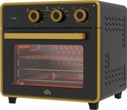 HOMCOM malá trouba 20L 1400W 90-230℃ s časovačem na 1 hodinu 3 polohy roštu Plech na pečení Žehlička Černá 36cm x 37,7cm x 34,5cm | Aosom.de