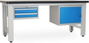 Dílenský stůl Solid MDF-21, 210 cm, 2 závěsné boxy, černá