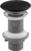 Sapho Sapho, Korek umywalkowy 5/4“ click-clack, ceramiczny grzybek, wys. 20-70mm, czarny, 38TP0163I