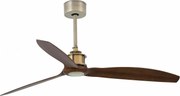 FARO 33398 JUST FAN M, starozlatá/dřevo, stropní ventilátor s DC motorem - FARO