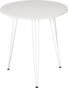 Kulatý jídelní stůl HOMCOM s moderním nordickým stylem a kovovými nohami ve tvaru vlasů do kuchyně, obývacího pokoje, kavárny a baru Ø70x75 cm Bílý |