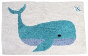 Bílo-modrá koupelnová předložka 83x52,5 cm Whale – Rex London