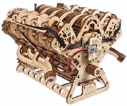 Ugears 3D dřevěné mechanické puzzle Motor V8