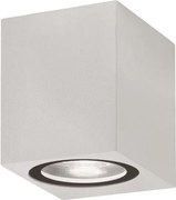 NV 910041 Venkovní nástěnné svítidlo NERO hliník bílé skleněný difuzor GU10 1x7W 220-240V IP54 bez žárovky světlo dolů - NOVA LUCE