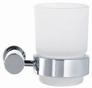 Duravit D-Code - Pohárek na kartáčky a pastu s držákem, pravý, mléčné sklo/chrom 0099201000